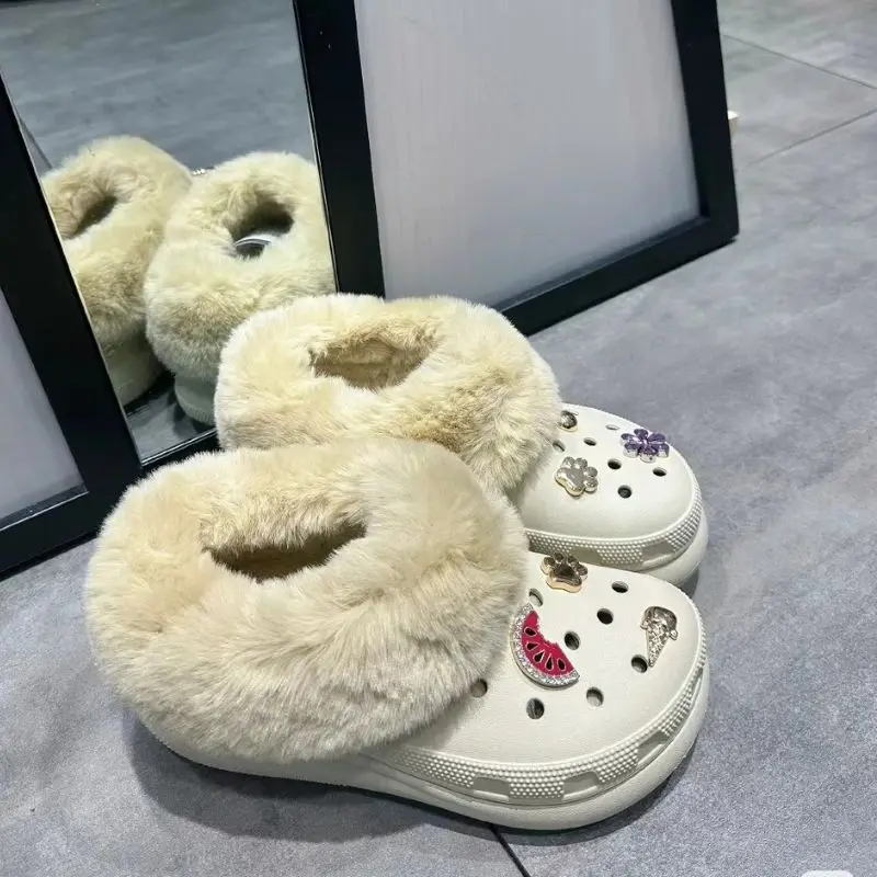 2024 Winter Furry Slippers Inserts Fur Insoles Shoe Clogs Shoes Liners ...