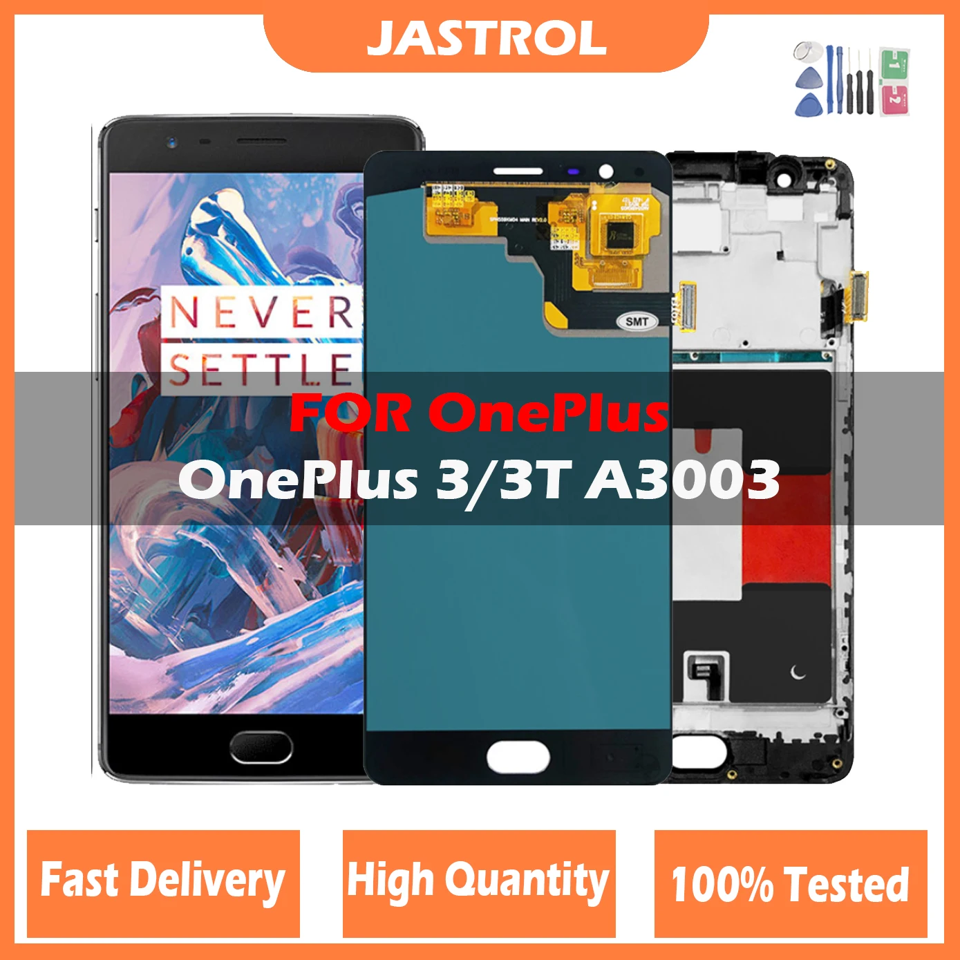 Super oled display lcd para oneplus 3, tela de toque digitador ...