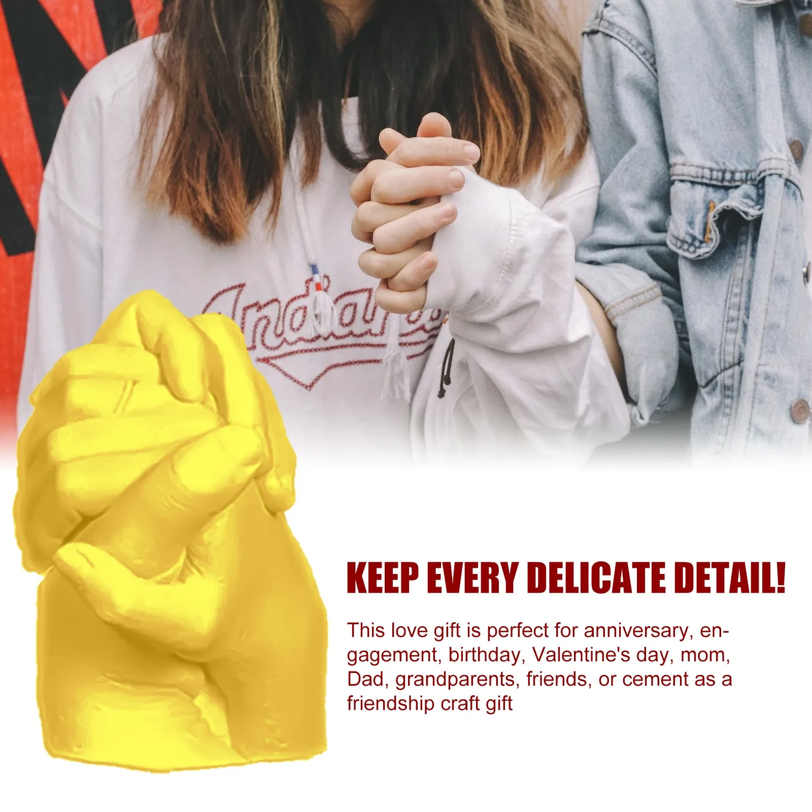 Plaster Couple Hands Kit | Hand Casting Kit Couples | Mold Hands ...