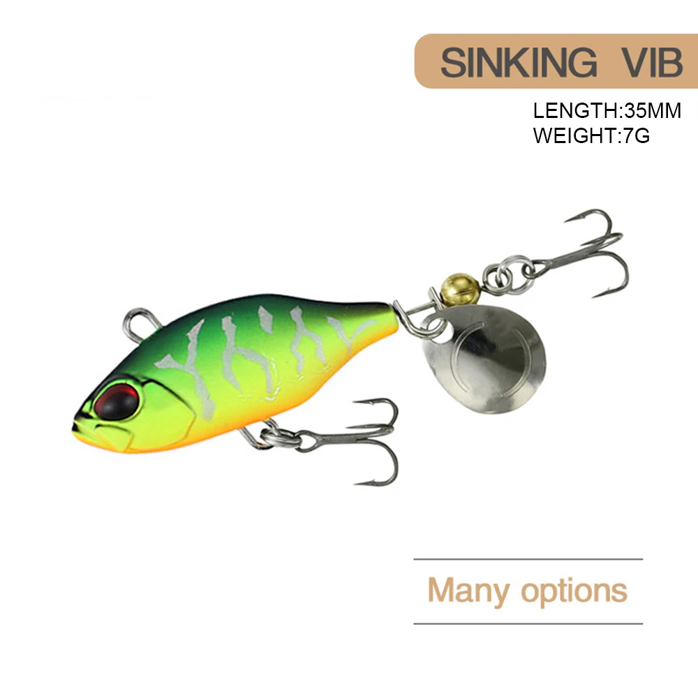 3.5cm 7g Fishing Lure Micro VIB Wobbler Long Cast Sinking Metal Vibration Spoon Jerkbait ...