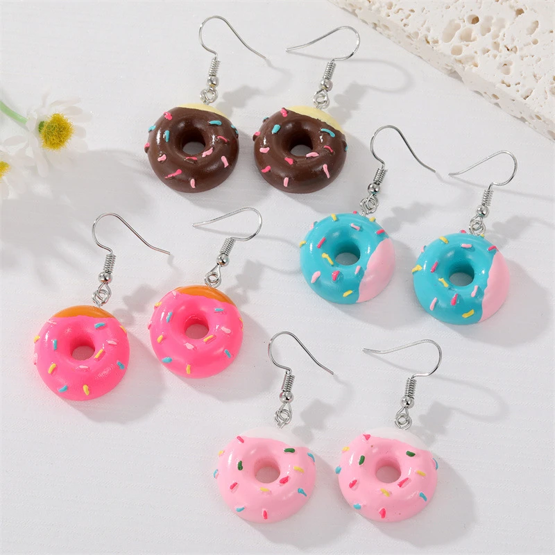 Dangle Earrings Jewelry | Kawaii Donut Earrings | Resin Donuts Earrings ...