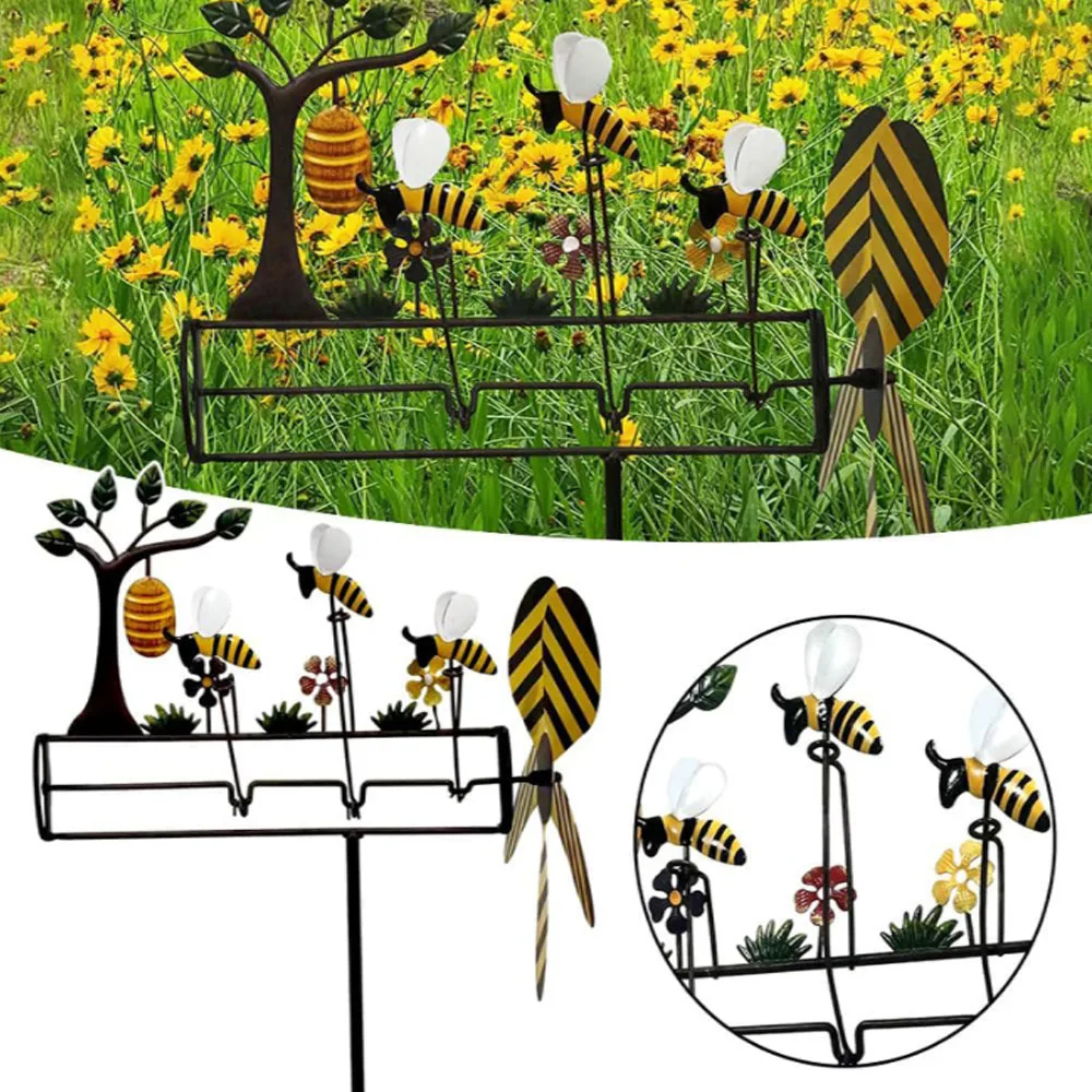 Lovely-Bee-Whirligig-Wind-Spinner-3D-Wind-Powered-Kinetic-Sculpture ...