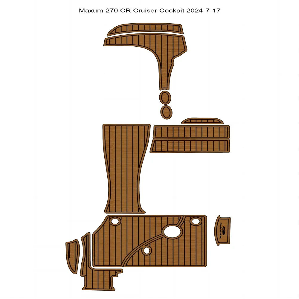 2000-Maxum-270-CR-Cruiser-Cockpit-Pad-Boat-EVA-Faux-Teak-Deck-Floor-Mat ...
