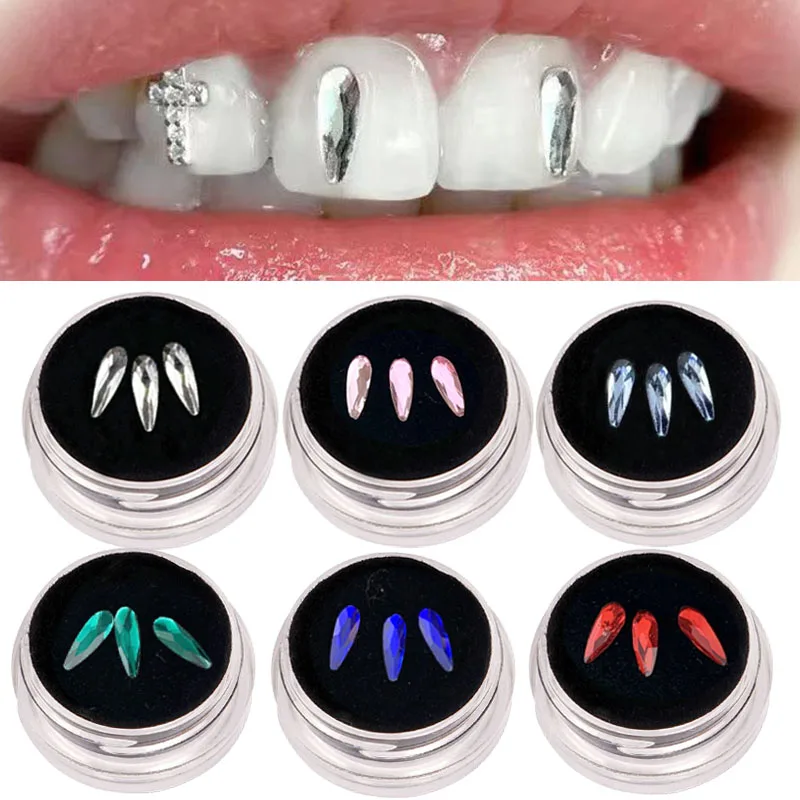 3pcs/box Dental Tooth Gems Acrylic Crystal Jewelry Tooth Beauty Diamond ...