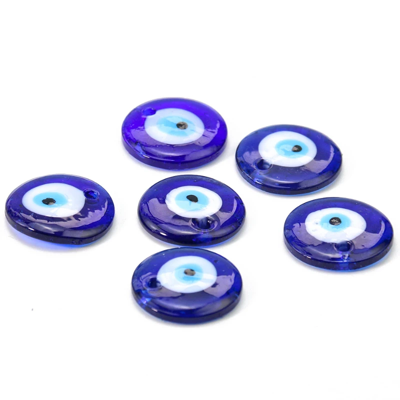 5pcs Glass Turkish Blue Evil Nazar Eyes Charms Crystal Pendant DIY ...