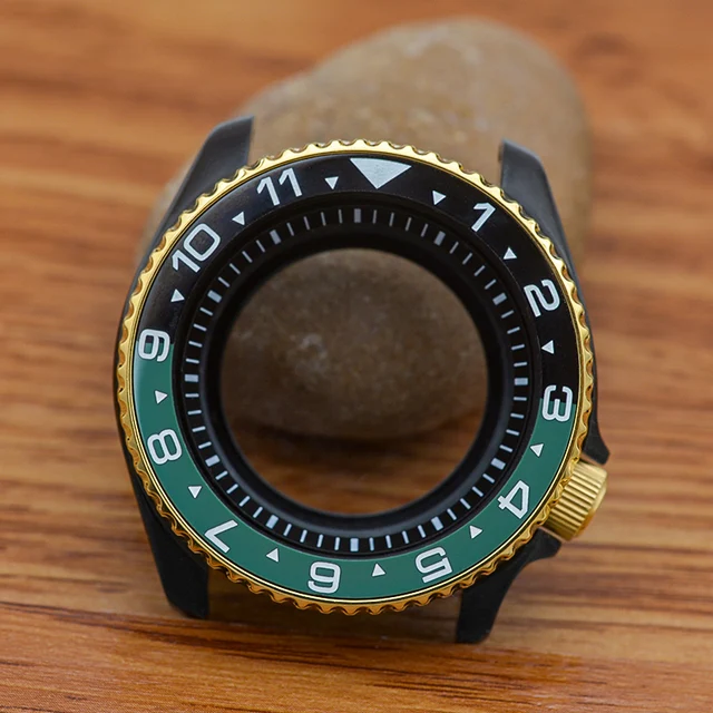 Black-Gold Mod Seiko SKX007 SKX009 Watch Case fits NH35 NH36 4R 7S ...