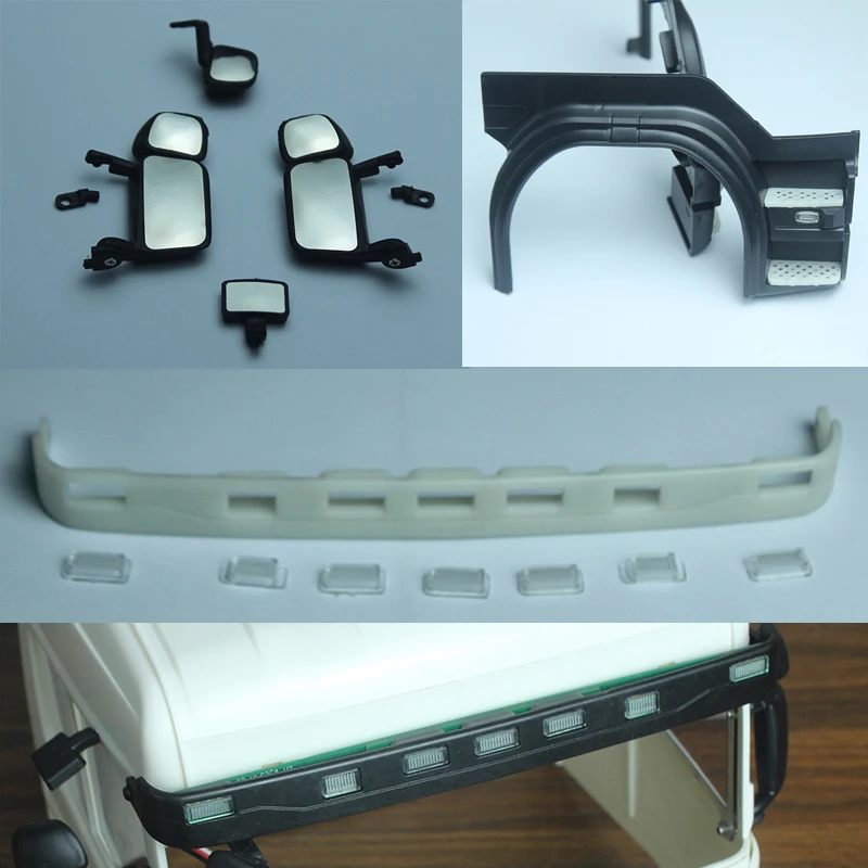 Plastic Wheel Eyebrows Pedals Sun Visor Lights Rearview Mirror for 1/14 ...