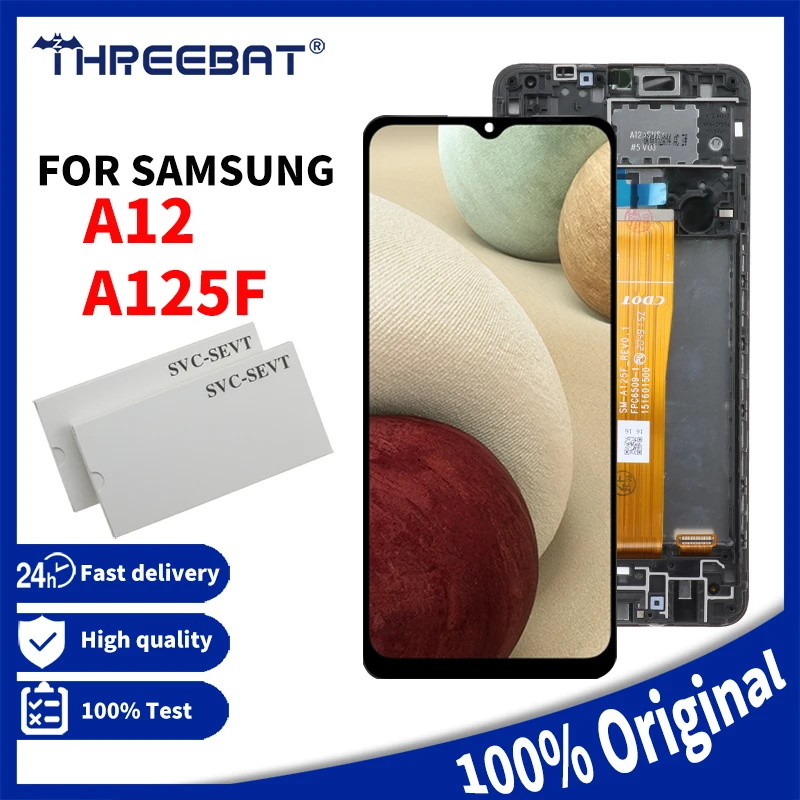 6.5" Original Display For Samsung Galaxy A12 A125F A125F/DS display LCD touch screen digitizer ...