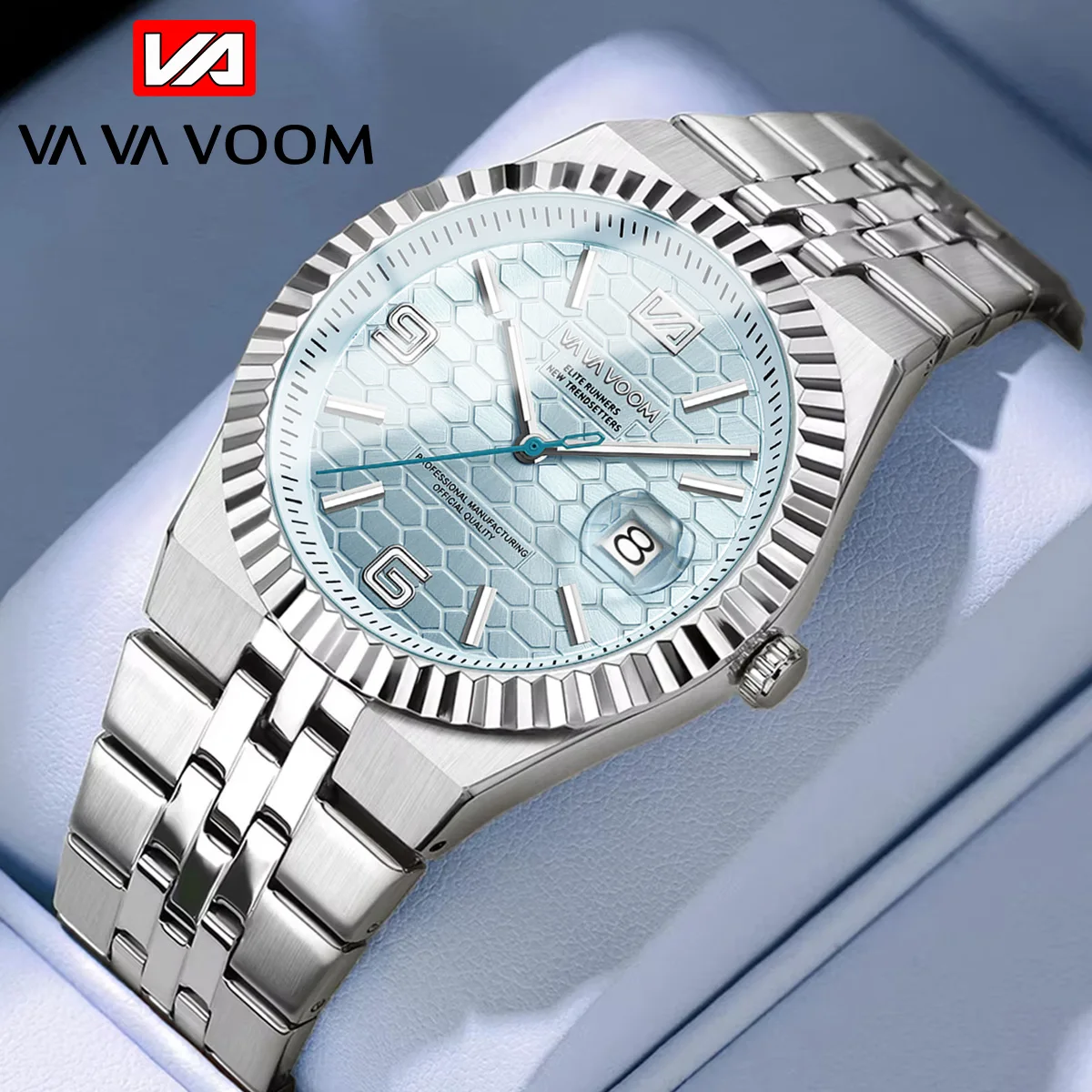 2025 New Men Watch Luxury Business Style 40mm Silver Stainless Steel ...