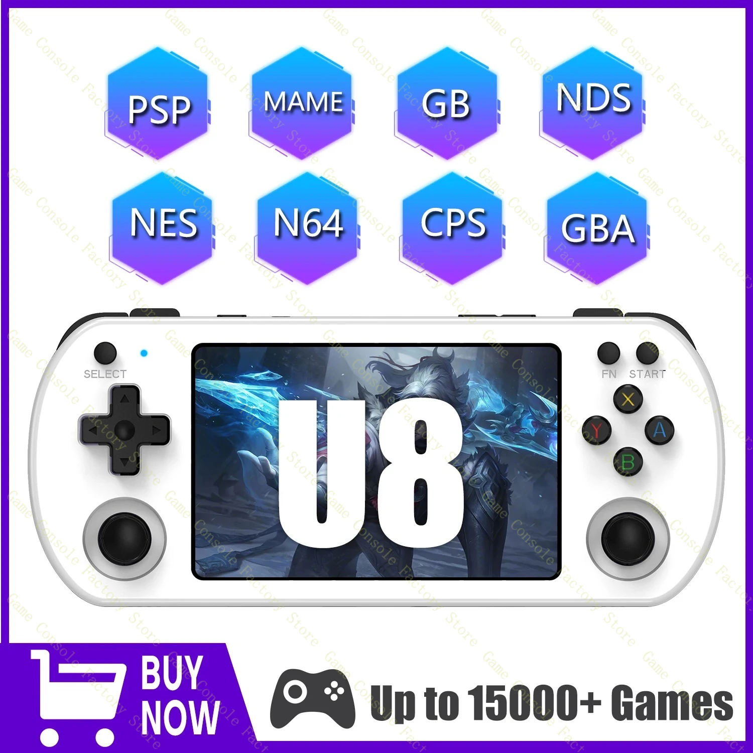 U8 Retro Handheld Video Game Consol 128GB Linux System 4.0 IPS Screen ...