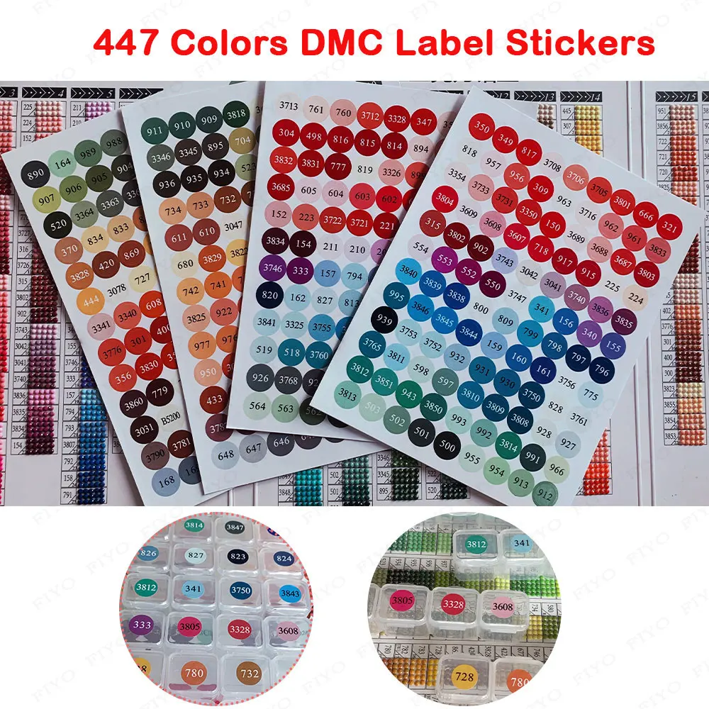 447 Colors Number Stickers Labels For Diamond Painting Accessories ...