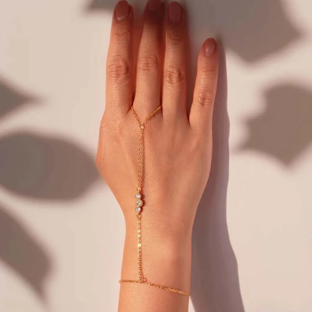 Stonefans-Simple-Hand-Chain-Ring-Bracelet-Jewelry-Rhinestone-Fashion ...