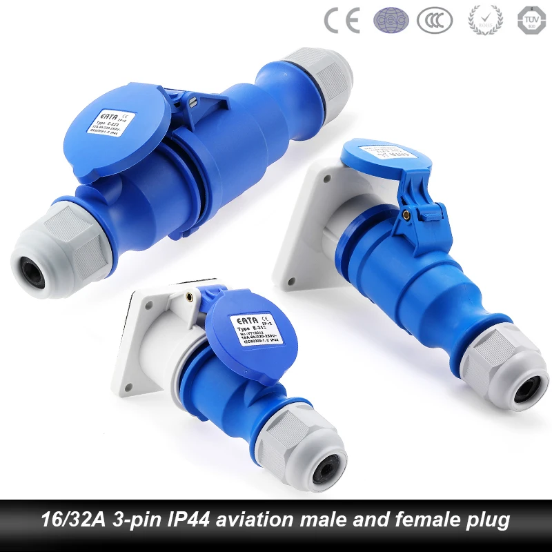 16A-32A-3-Core-Aviation-Power-Plug-Industrial-Connector-Cabinet-Chassis ...