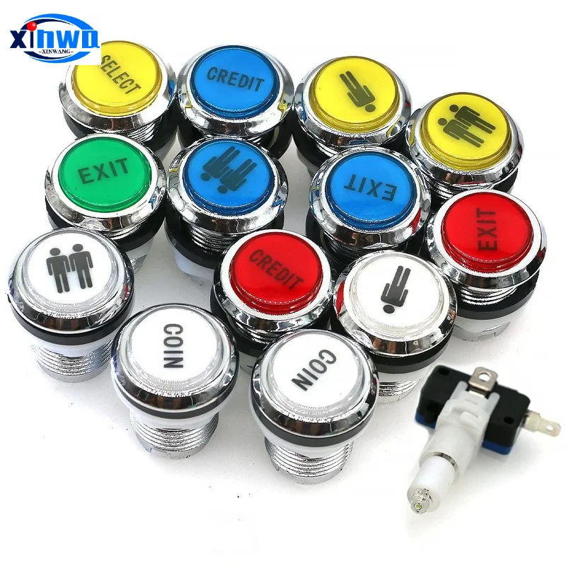 32mm-Led-Push-Button-Chrome-Silver12v-5v-Illuminated-Arcade-Hitbox-Game-Machine-Diy-Ps3-Coin ...