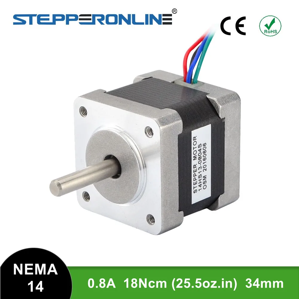 Nema 14 Stepper Motor 34mm 18ncm(25.5oz.in) 0.8a 4-lead Nema14 Step ...