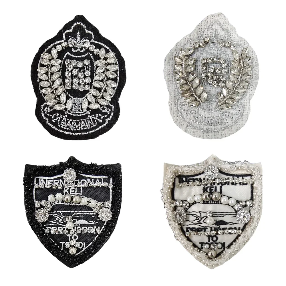 Hand Beaded Patch Epaulette Fashion Badge Epaulets Shoulder Appliques ...