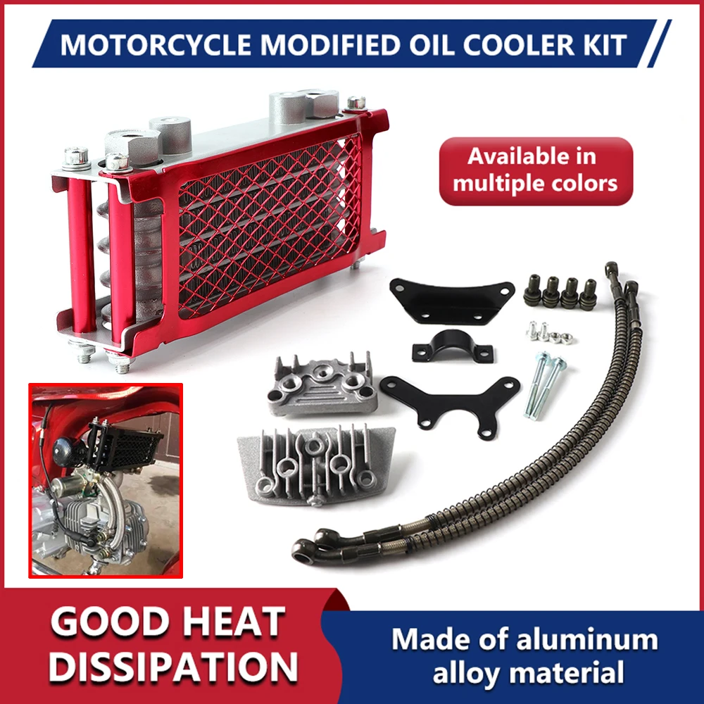 Oil Cooler Motorcycle Oil Radiator Kit Engine Cooling Universal For 50 ...