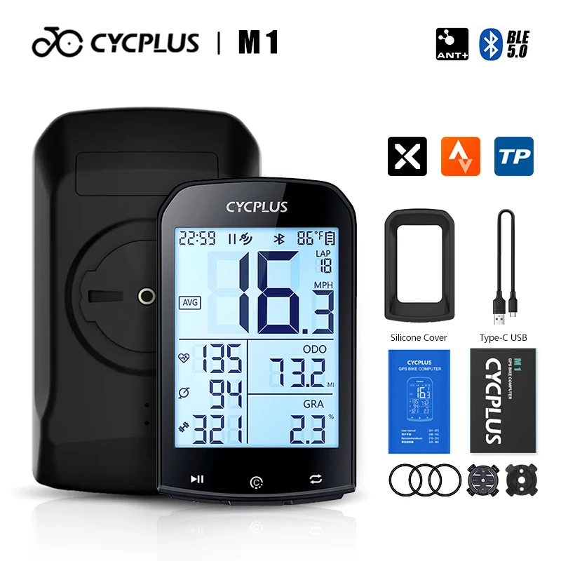 CYCPLUS-M1-GPS-Bike-Computer-Smart-Cycle-Wireless-Speedometer-Bicycle ...
