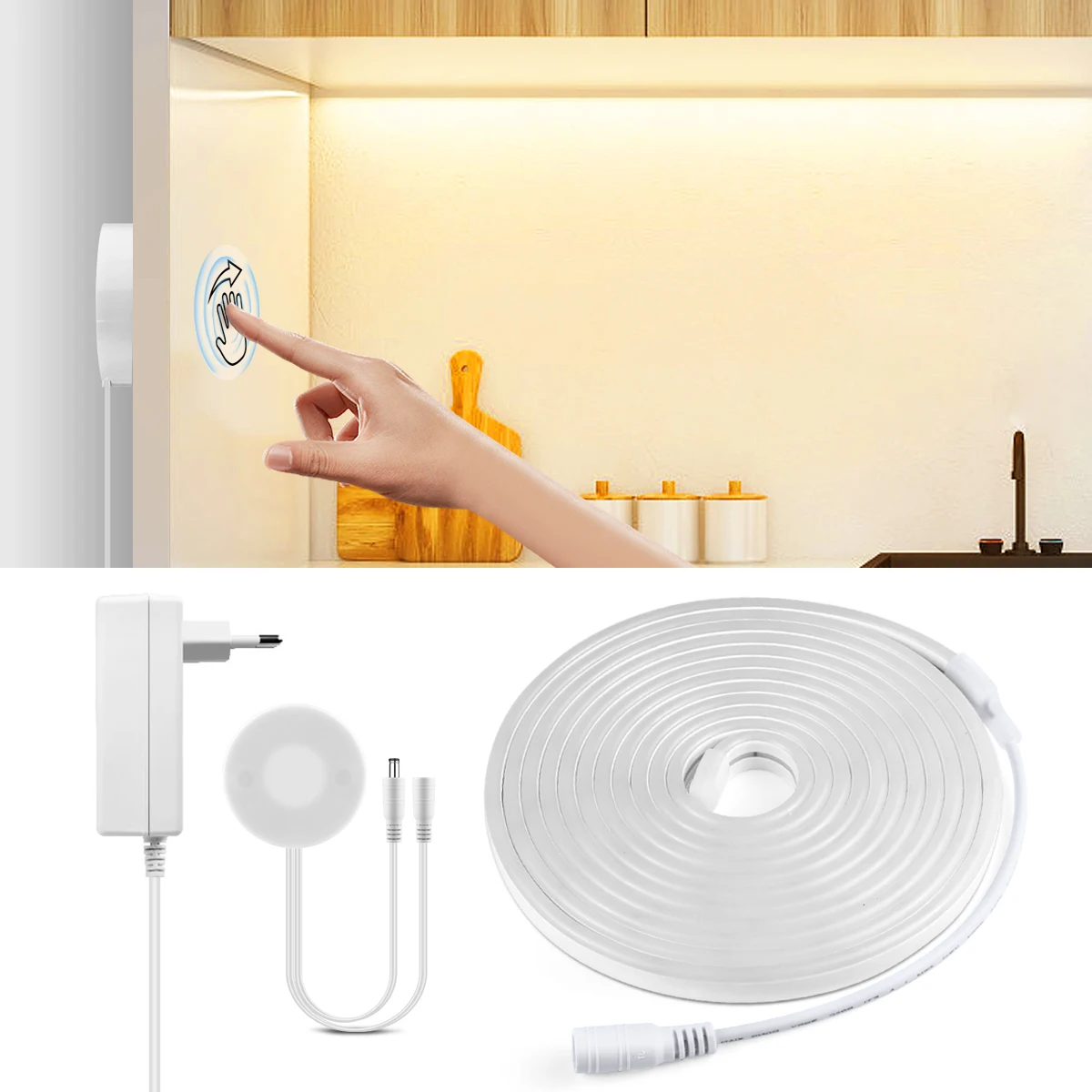 DC12V-Neon-Light-LED-Strip-Hand-Scan-Sensor-Touch-Dimmer-Switch-120LEDs ...