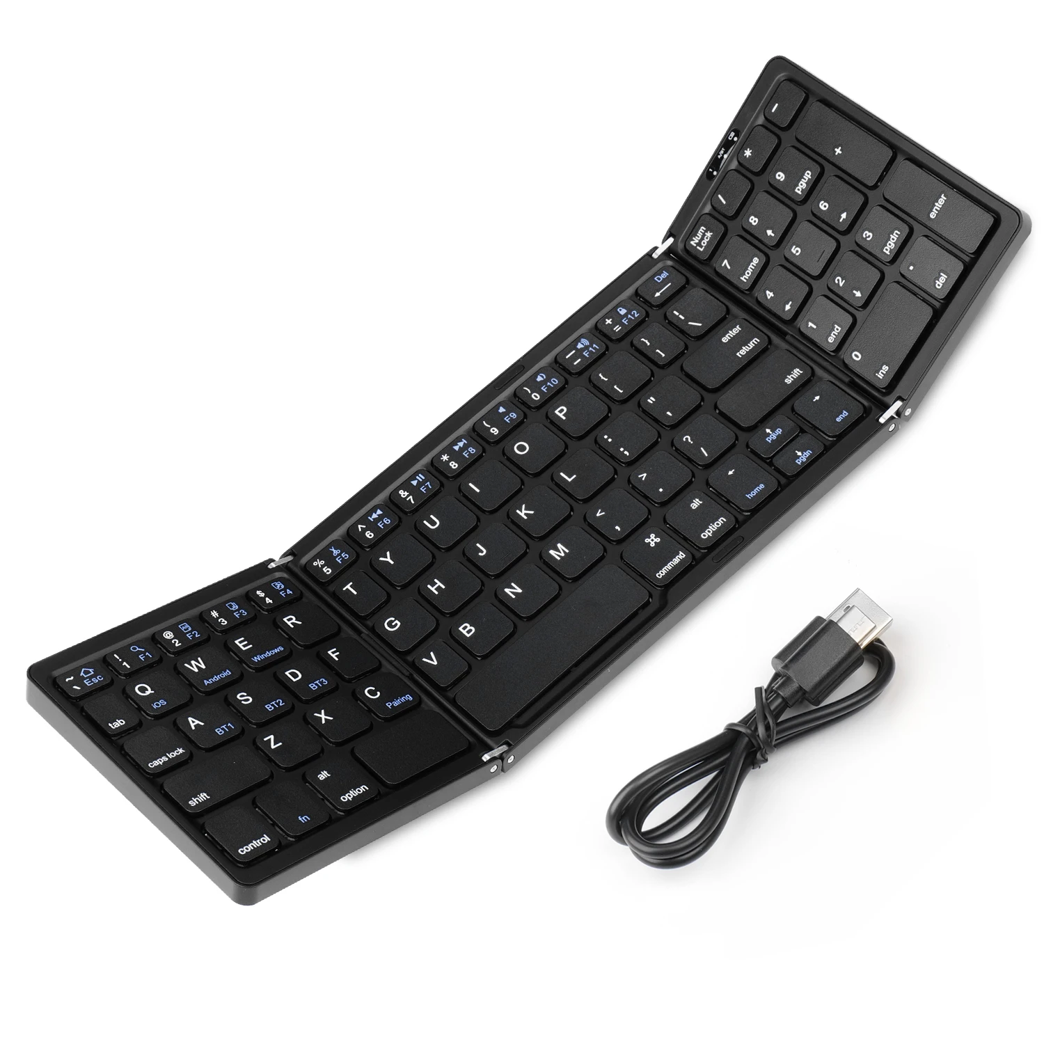 Teclado de dobramento sem fio bt numérico para ios android windows ipad ...
