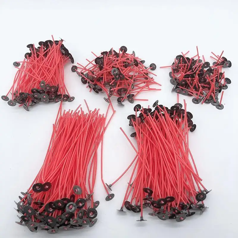 4 20cm 50 PCS Red Candle Wicks Smokeless Wax Pure Cotton Core For DIY ...