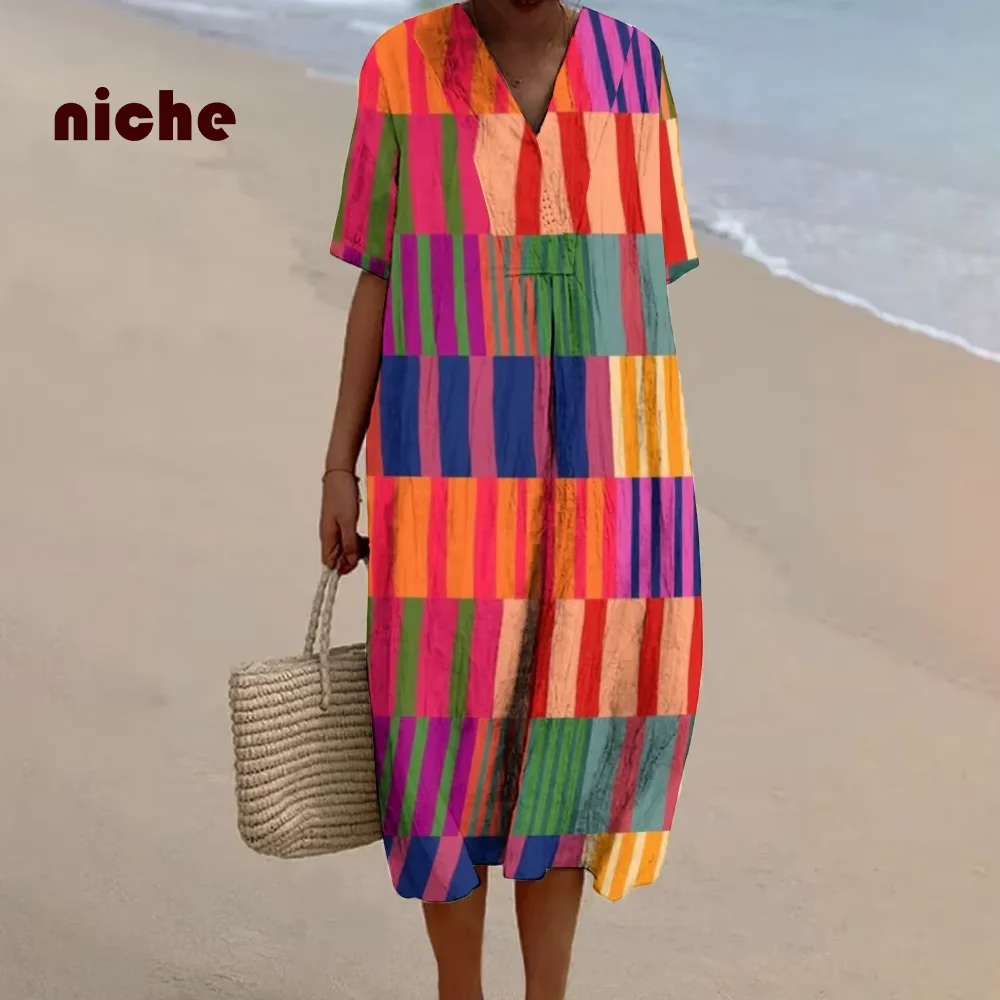 Dopamine-nights-Robe-longue-en-coton-et-lin-pour-femmes-jupe ...