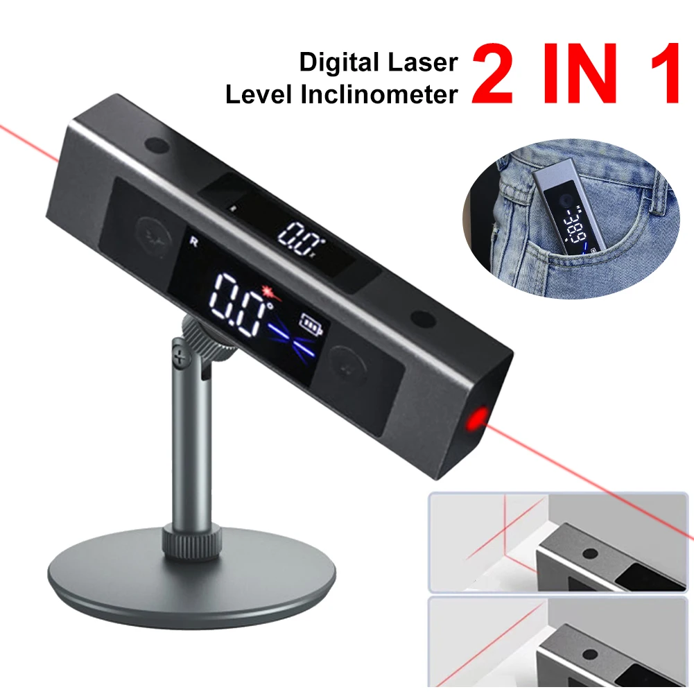 Digital-Laser-Level-Inclinometer-Laser-Protractor-Angle-Ruler-Dual ...