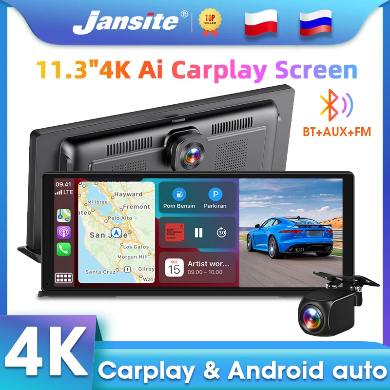 Jansite-11-3-2160P-Car-DVR-4K-anteriore-e-1080P-fotocamera-posteriore ...