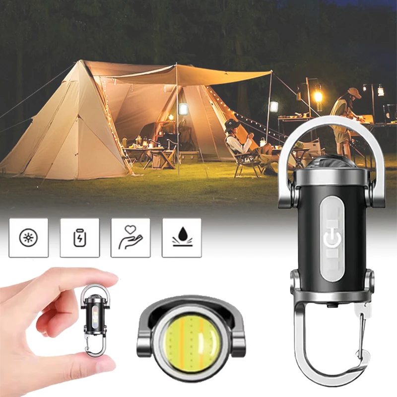 LED Keychain Flashlight Multifunctional Work Light Keyring Practical ...
