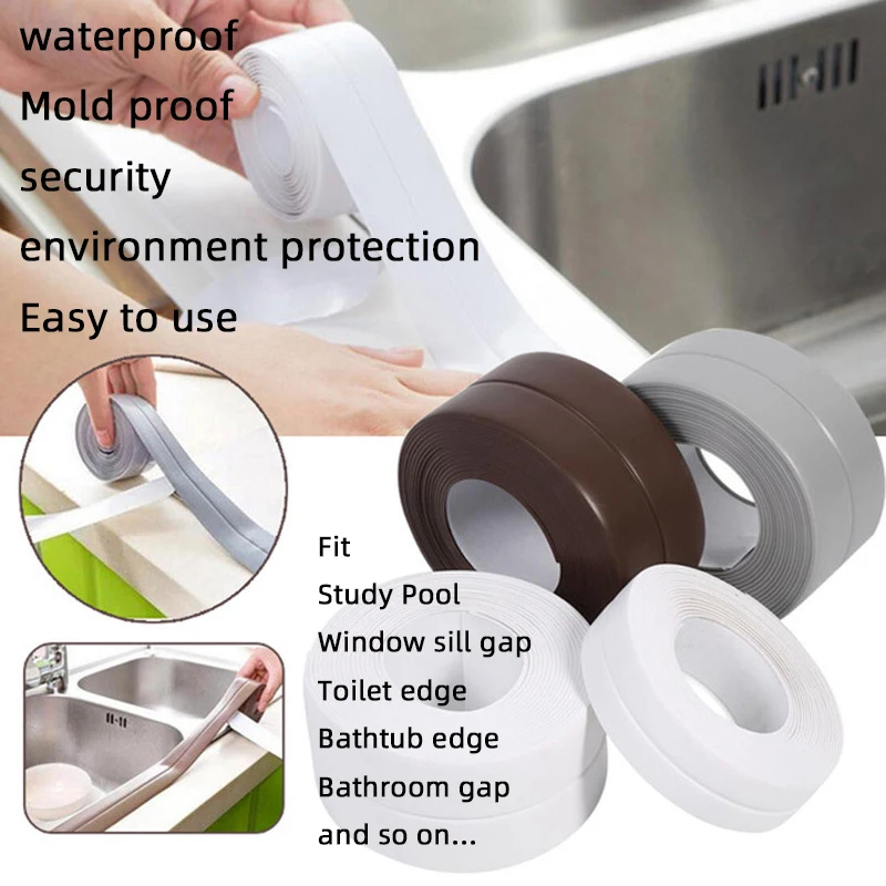 Waterproof-Adhesive-Tape-Bathroom-Shower-Sink-Bath-Sealing-Strip-Pvc ...