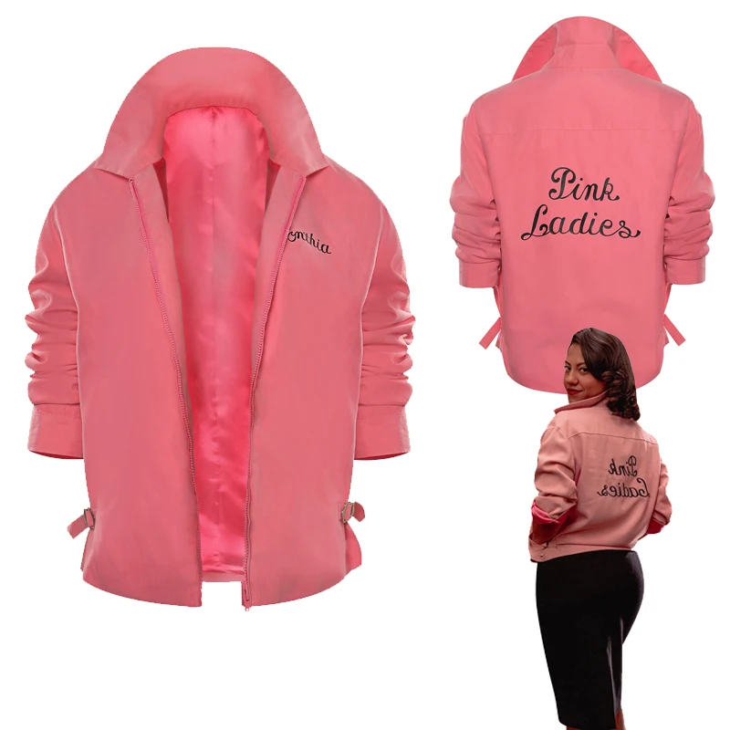 Grease-Cos-Pink-Ladies-Cosplay-Costume-Coat-Outfits-Casual-Women-Pink ...
