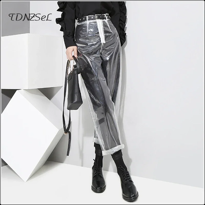 Sexy-Loose-PVC-Transparent-Pants-Women-Fashion-See-Through-Trousers ...