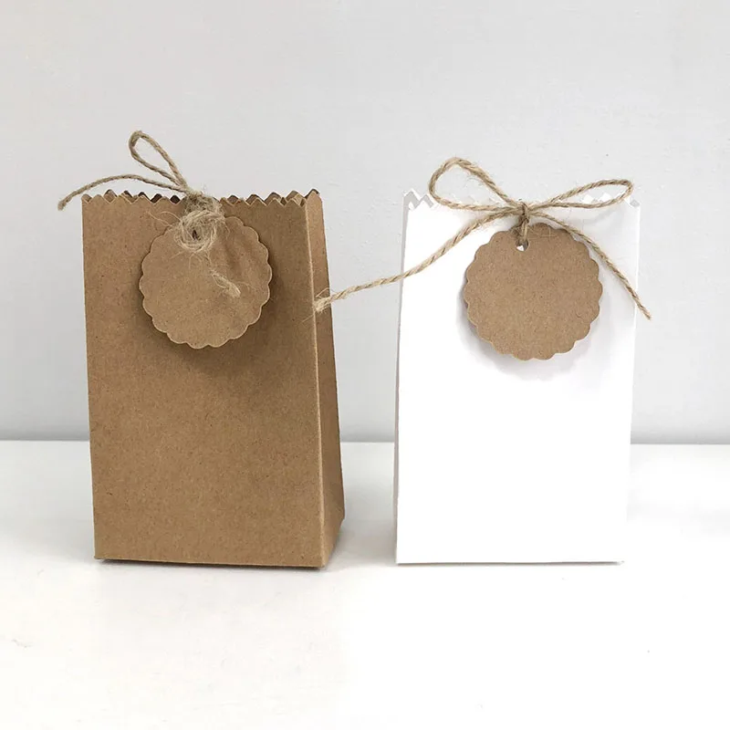 25/50Pcs Retro Kraft Paper DIY Gift Bag Jewelry Cookie Wedding Favor ...