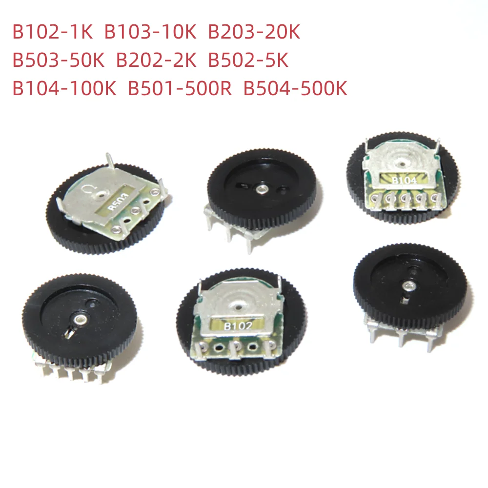 10PCS-Single-Dual-Dial-50K10K1K20K2K5K100K-B103-16-2MM-3PIN-5PIN-Volume ...