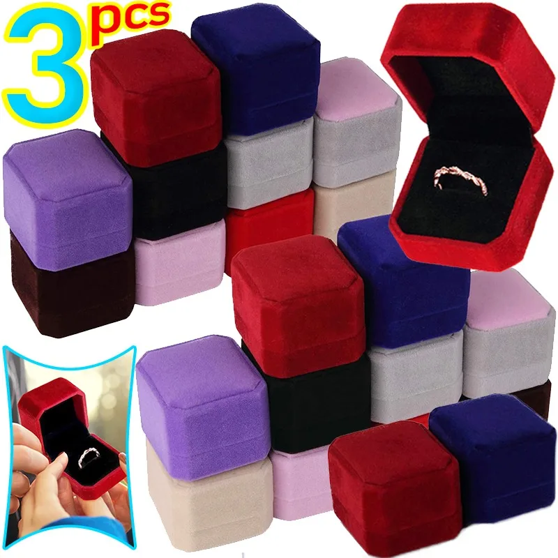 Multicolor-Velvet-Ring-Box-Jewels-Trinkets-Earring-Storage-Case-Small ...