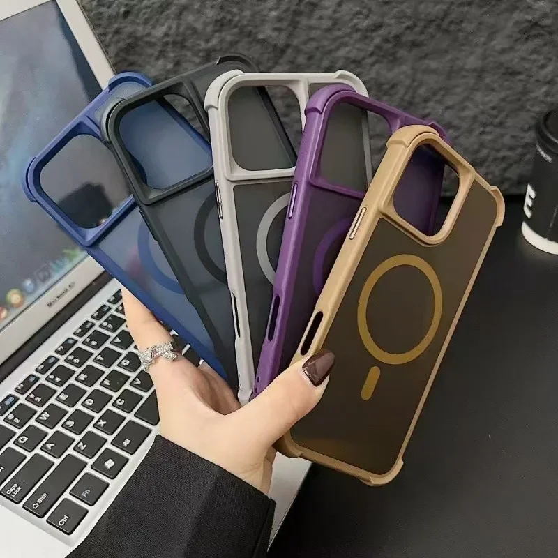 Magnetic Luxury Matte Fall Prevention Shockproof Case with Wireless ...