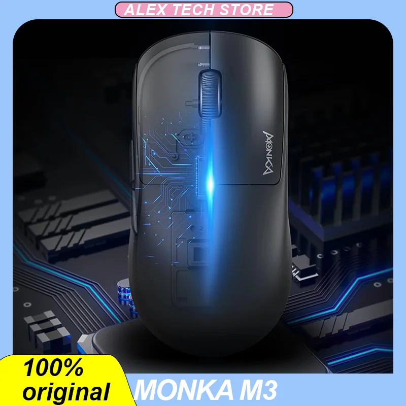 MONKA-M3-Mouse-Bluetooth-sem-fio-3-Mode-Paw3395-Longa-Resist-ncia-Ergon ...