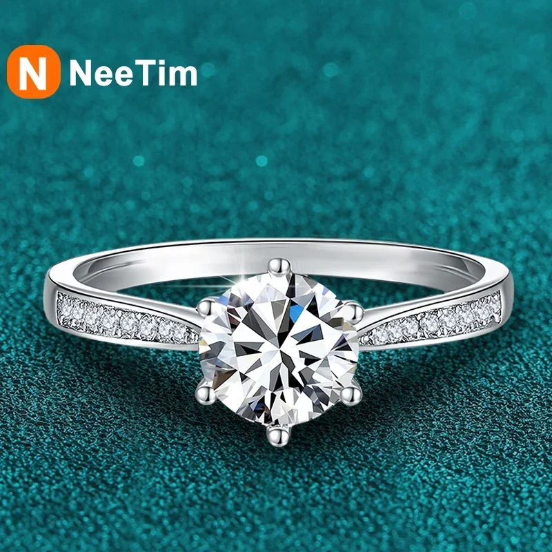NeeTim-Real-3-Carat-Moissanite-Wedding-Ring-for-Women-925-Sterling-Silver-Round-Brilliant-Lab ...