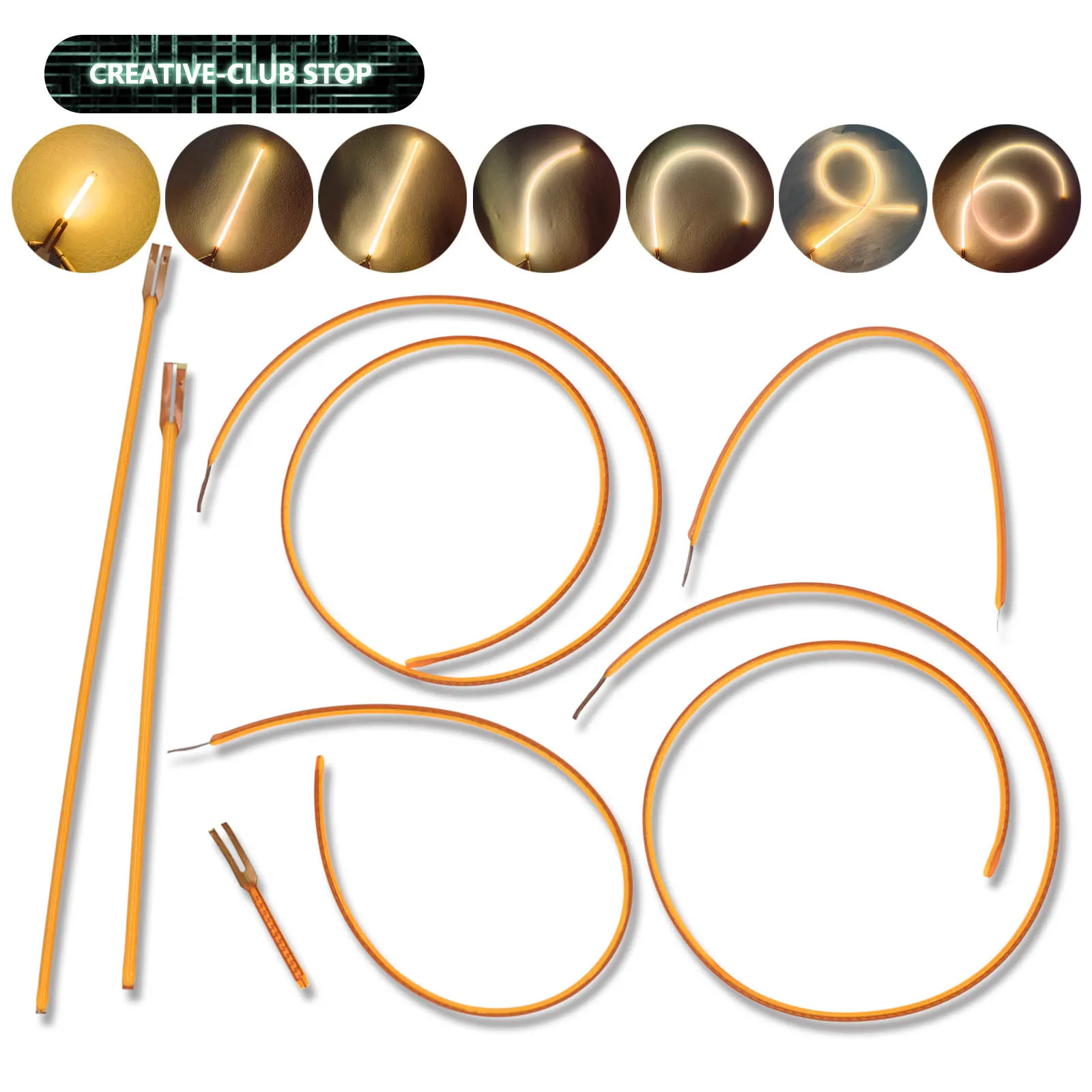 Filament-LED-DC3V-10-20-50pcs-Electrodes-In-The-Same-Direction-COB-LED ...