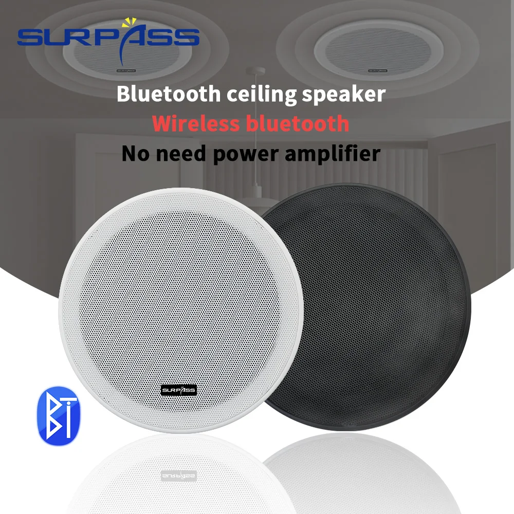 10W Bluetooth Ceiling Speaker 6 Inch 3D Stereo Built in Flush Mount ...