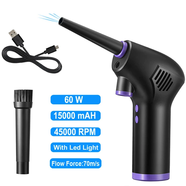 Cordless Air Duster Large Capacity Portable Electric Keyboard Cleaner ...