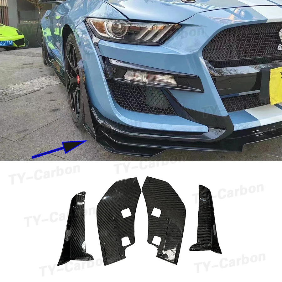 2015-2021-For-Ford-Mustang-GT500-Style-Front-Bumper-Lip-Corner-Spoiler ...