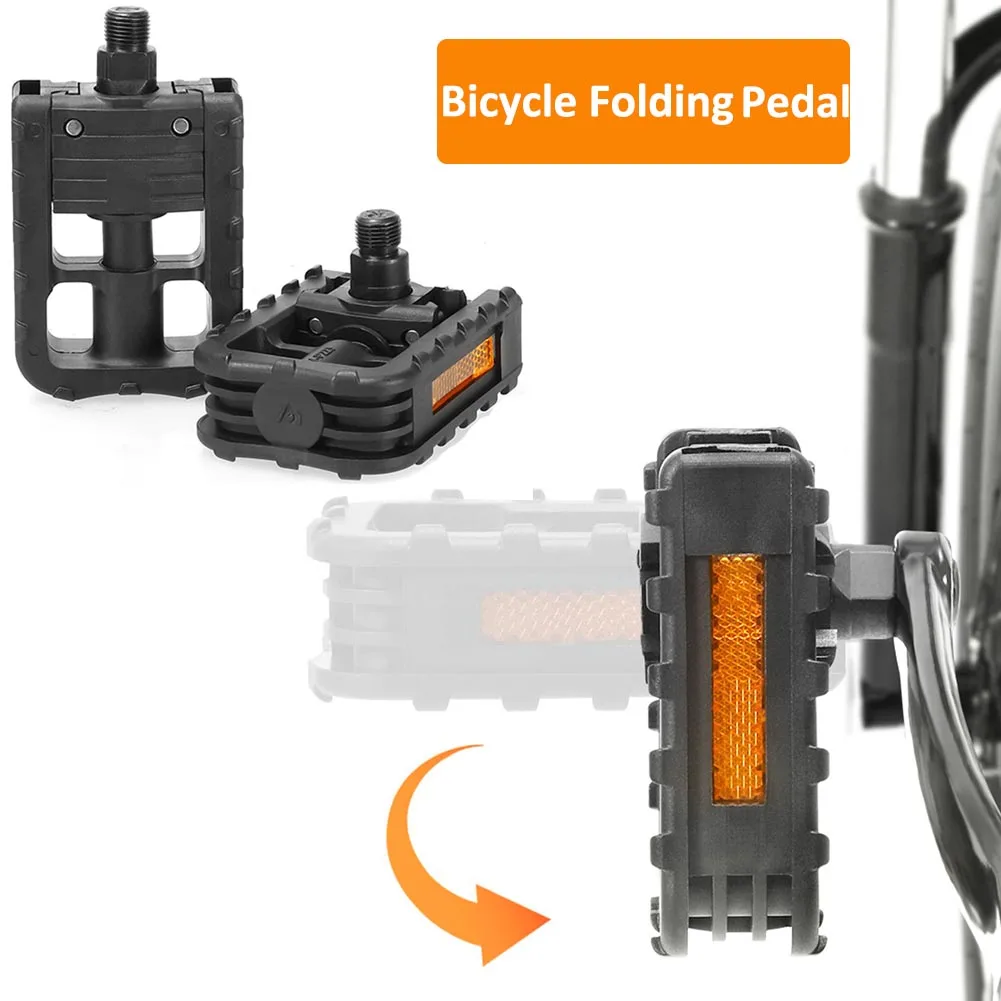 Folding-Bike-Pedals-Universal-Foldable-Pedal-Footboard-with-Reflector ...