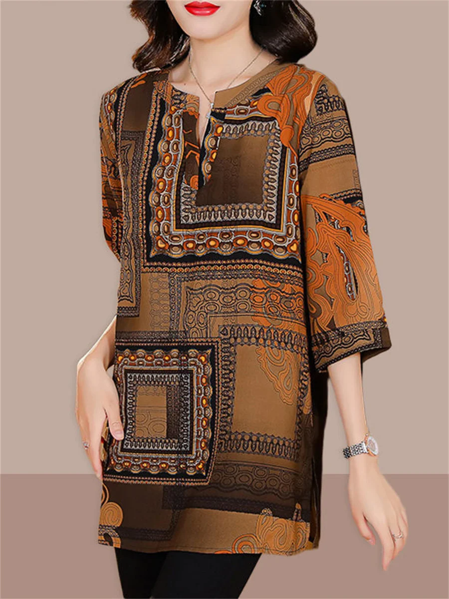 6XL gevşek kadın İlkbahar sonbahar gömlek bayan moda rahat yarım kollu ...