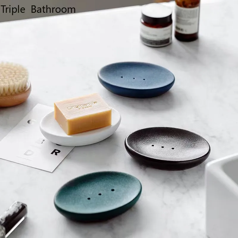 Light-Luxury-Ceramics-Soap-Dish-Bathroom-Draining-Soap-Holder-Storage ...