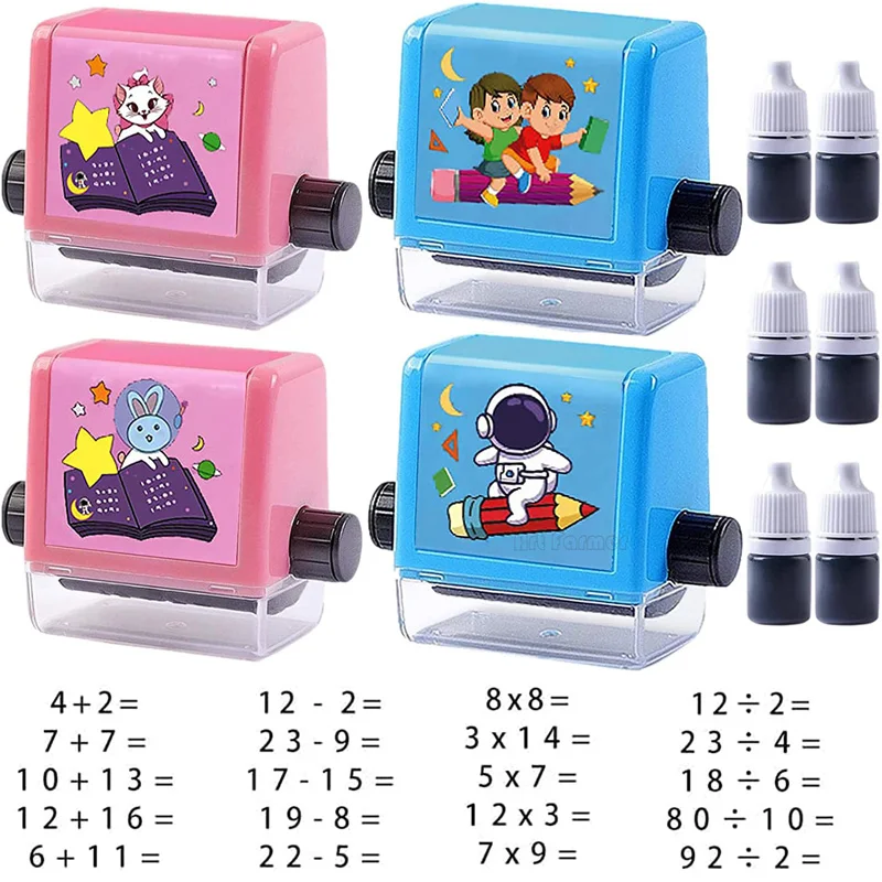Math Roller Stamp Addition Subtraction Multiplication Division Practice ...