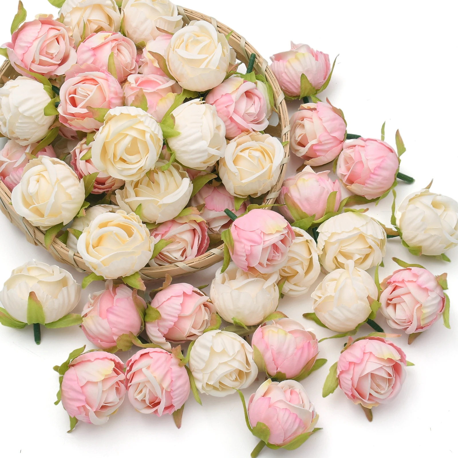 30/50 stücke 4cm Rose Knospe Künstliche Seide Blume Köpfe DIY ...