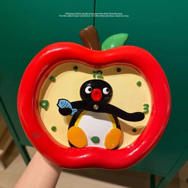Apple Penguin Wall Clock - Pingu Dual Use Desktop Clock For Room ...