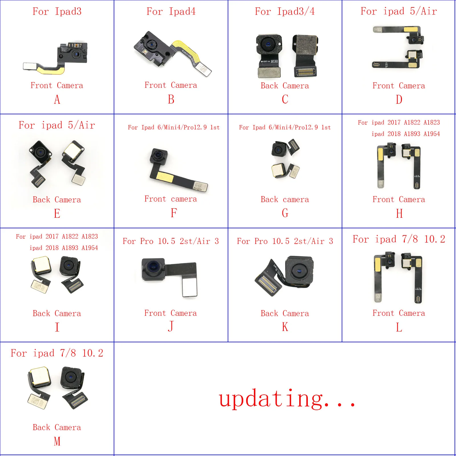 Front Camera Small For Apple Ipad 10.5 10.2 A1822 A1893 6 5 4 3 Air ...