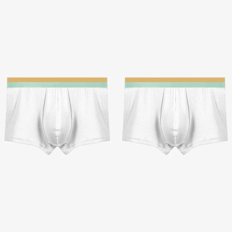 2Pcs Men's Pure Cotton Boxer Briefs Summer Thin Trendy Sports ...